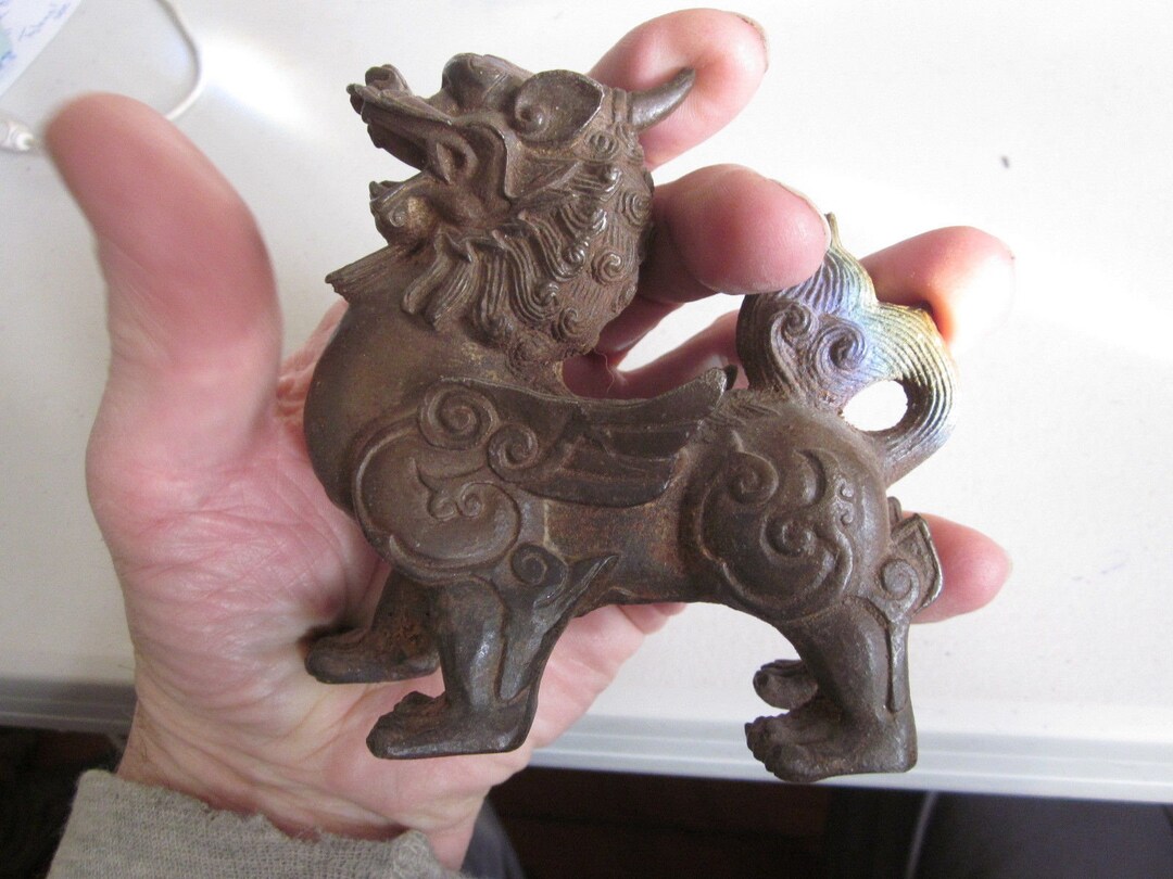1 Ming Dynasty [?] Chinese Small Iron Foo Dog Statue - Etsy