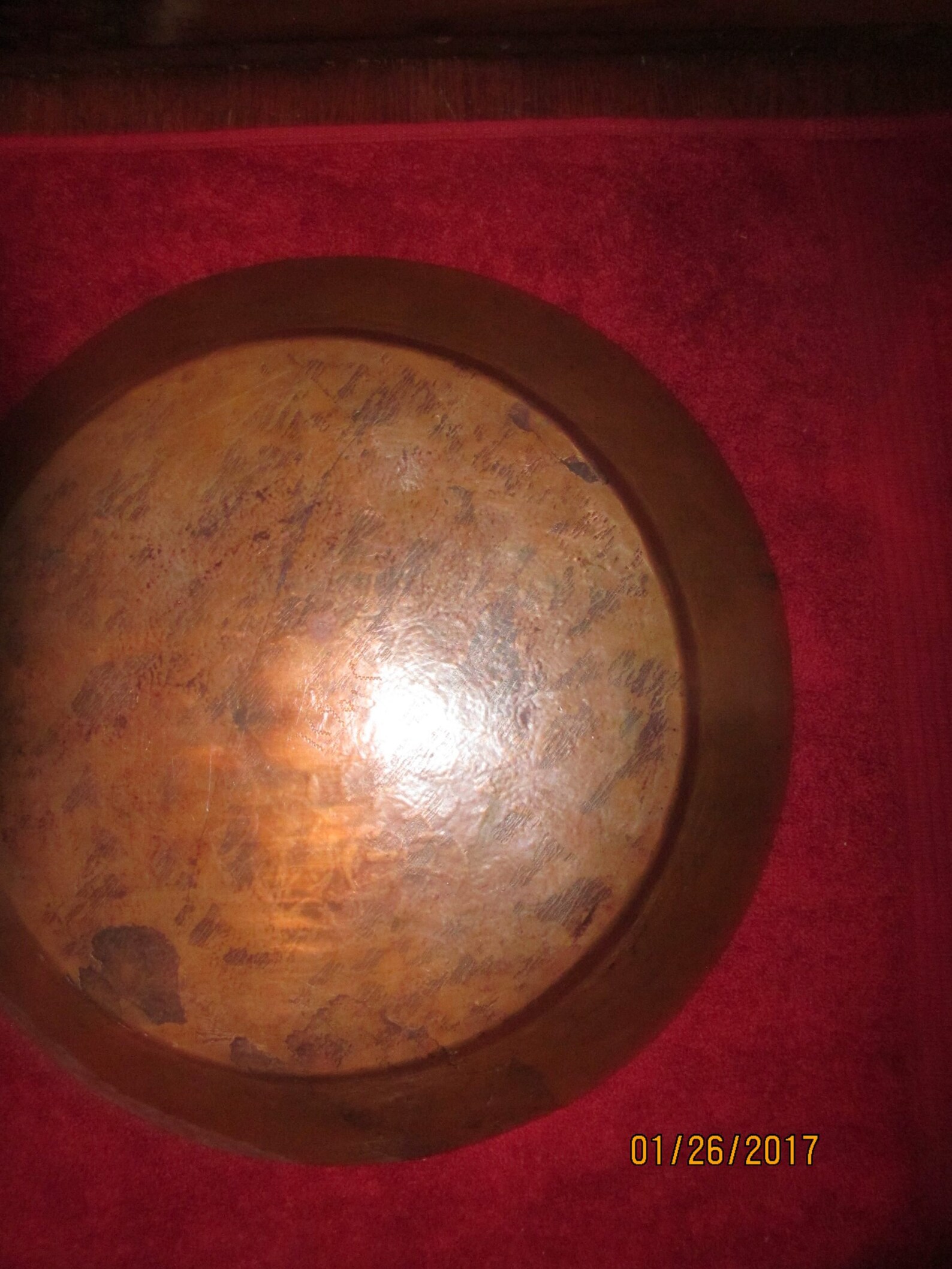 1 Antique Cairo-ware/damascene Tray Copper/bronze W/ Silver, Islamic ...