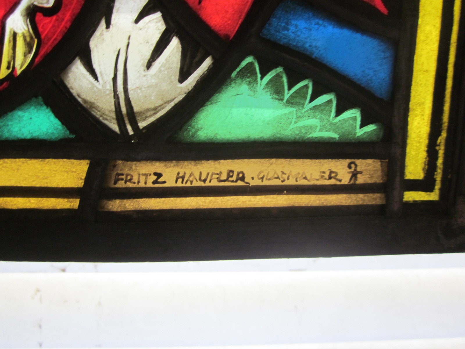 1 Antique Ornate Swiss Stained Glass Window, Signed Fritz Haufler - Etsy