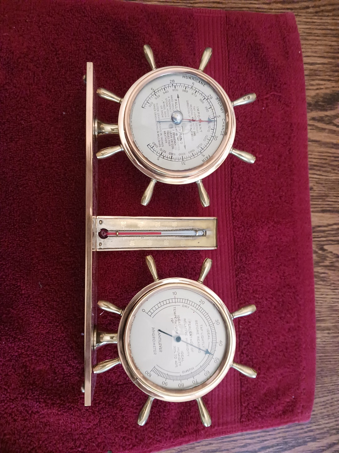 1 C.1930 Swift & Anderson Solid Brass [red Patina] Weather Station - Etsy