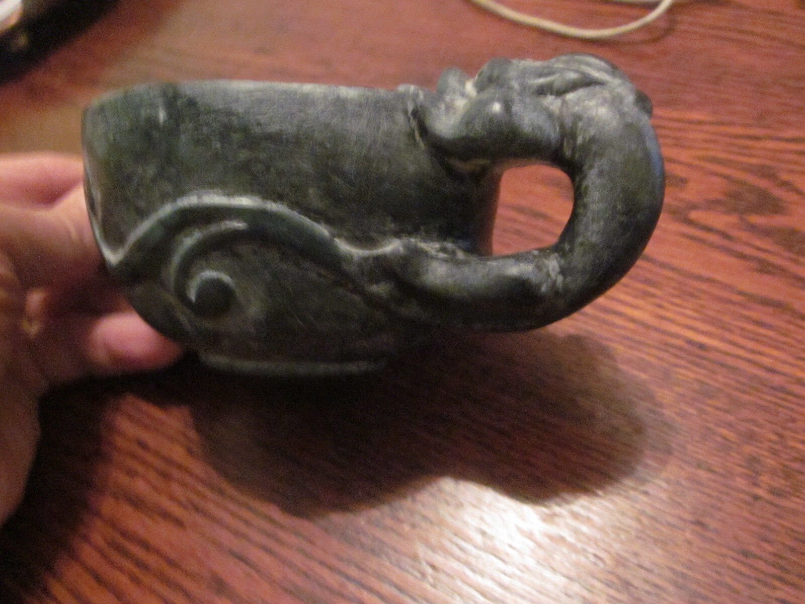 1 Chinese Green Jade Double Demon Rice Bowl, With Erosion - Etsy