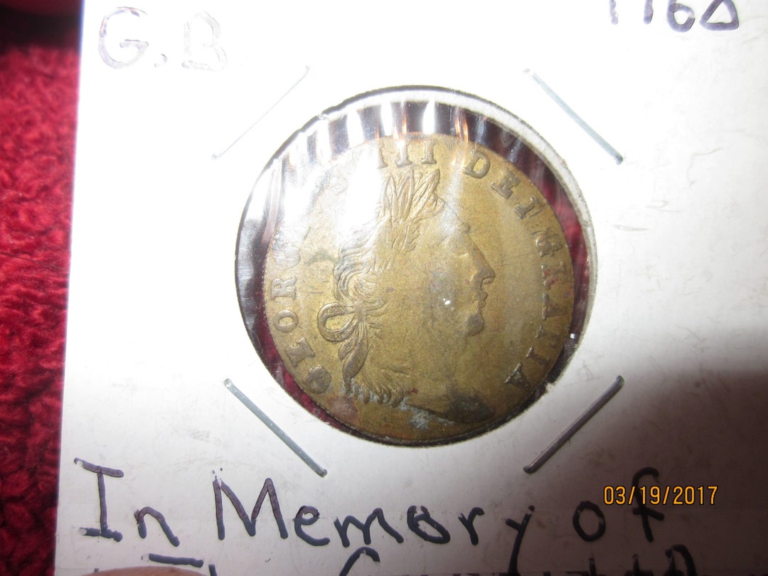 An Antique 1768 English Copper or Bronze Token, Memory of the Good Old ...