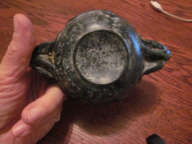 1 Chinese Dark Stone S.G. 2.77 Double Demon Bowl, Erosion earth Safe - Etsy