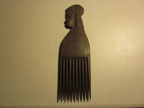 A Vintage African Hair Pick Ebony and Heavy No Breaks or - Etsy