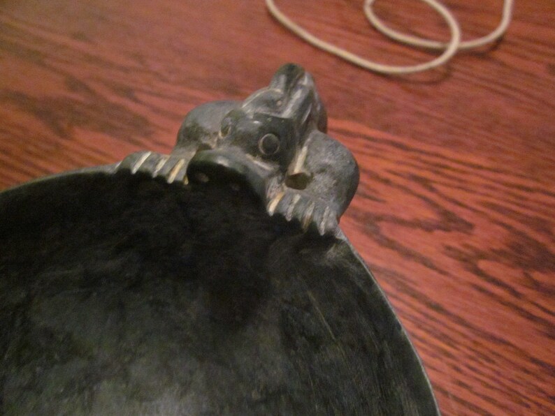 1 Chinese Green Jade Double Demon Rice Bowl, With Erosion - Etsy