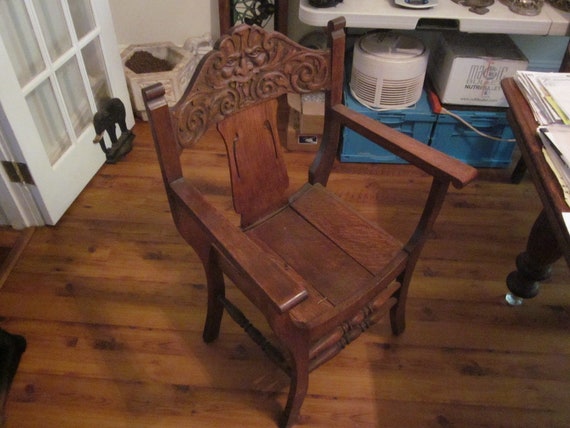 1 Victorian Quarter sawn Oak Green Man Demon Throne Chair Etsy