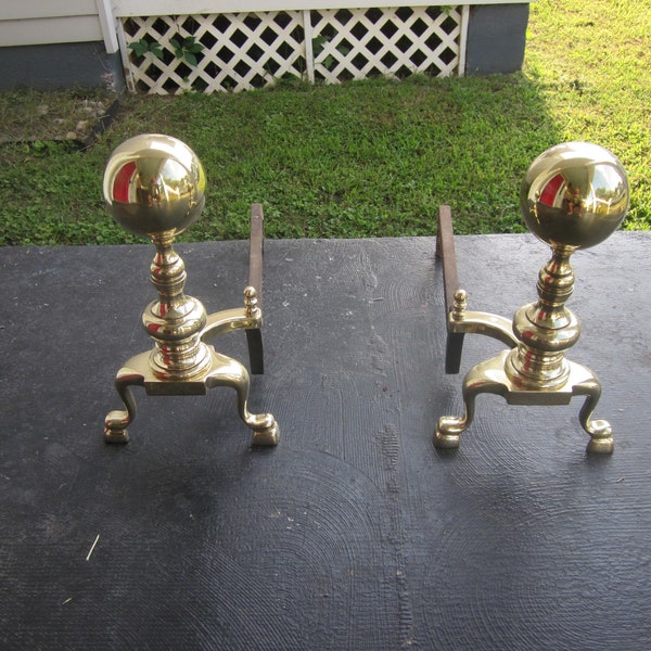 Brass Andirons - Etsy