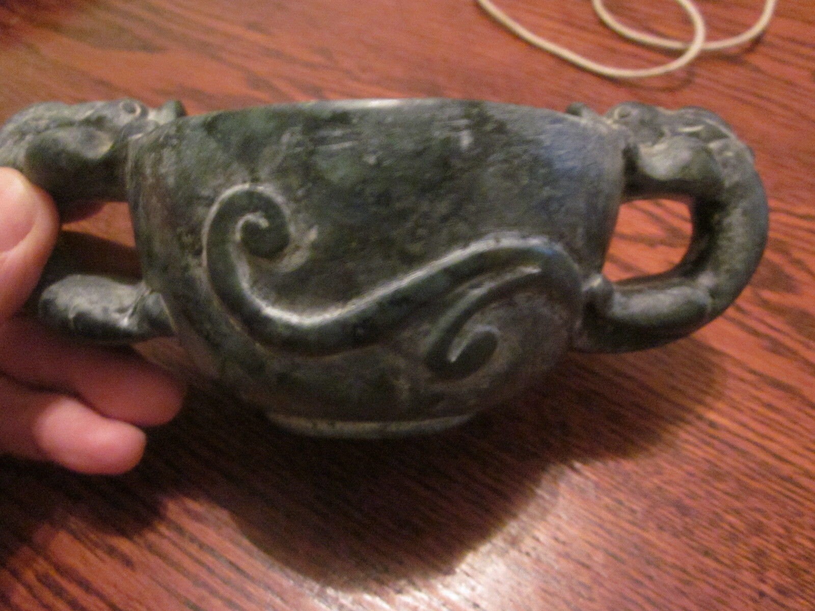 1 Chinese Green Jade Double Demon Rice Bowl, With Erosion - Etsy