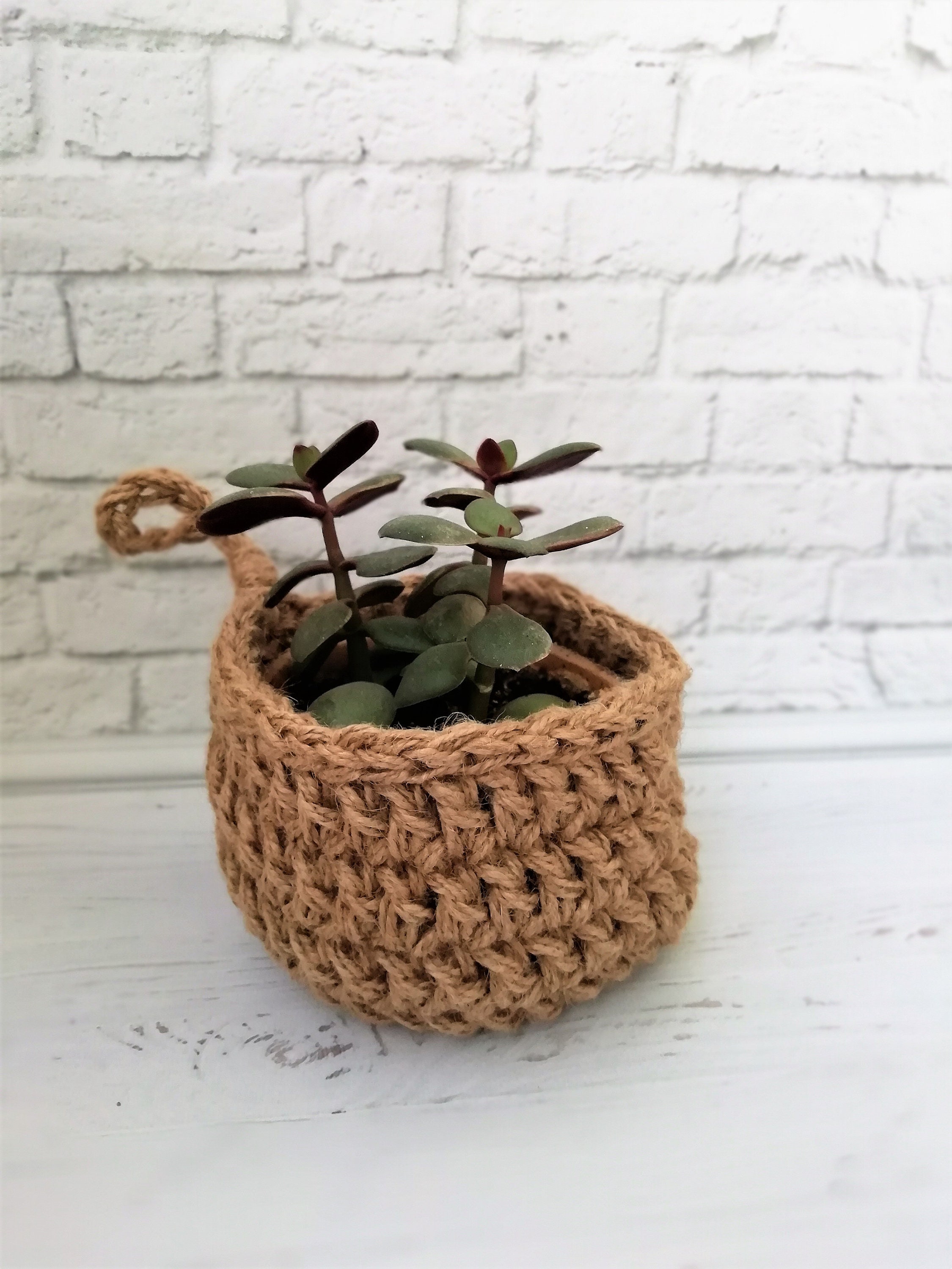 Maceta de yute ecológica, maceta Оrnamental, cesta de flores, pared de ...