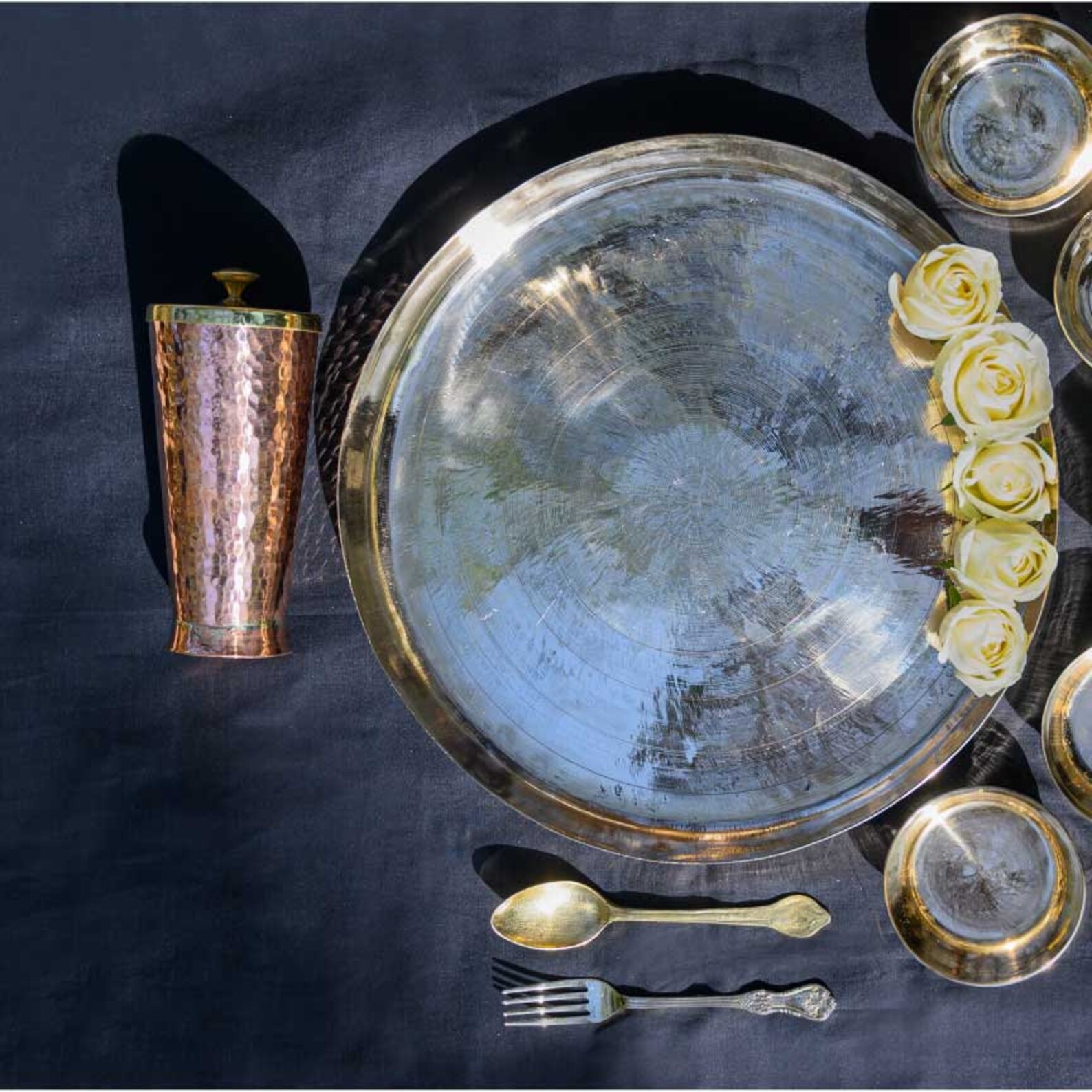 Kansa/bell Metal/bronze Vintage Dinner Thaali - Etsy