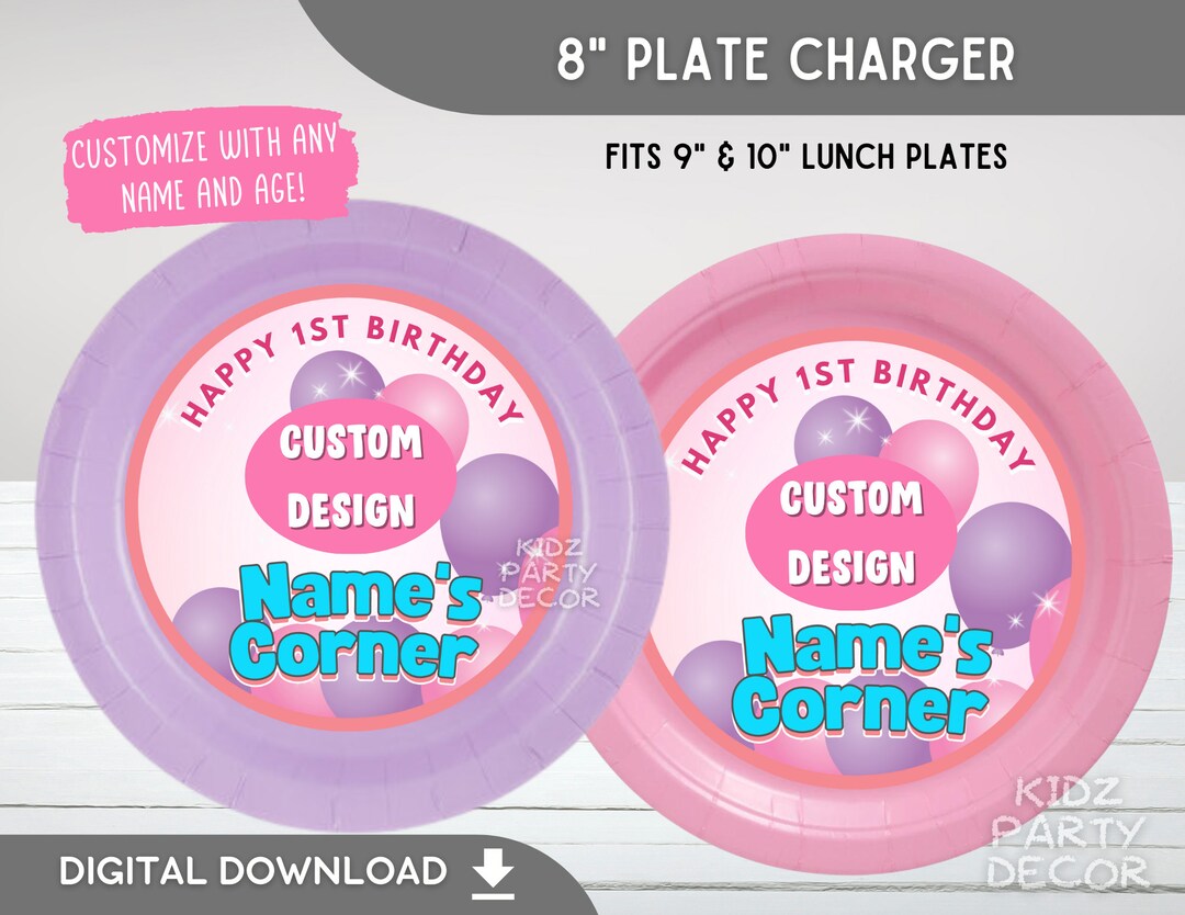 8 Inch Birthday Plate Chargers | Kids Birthday Party Plate Chargers ...