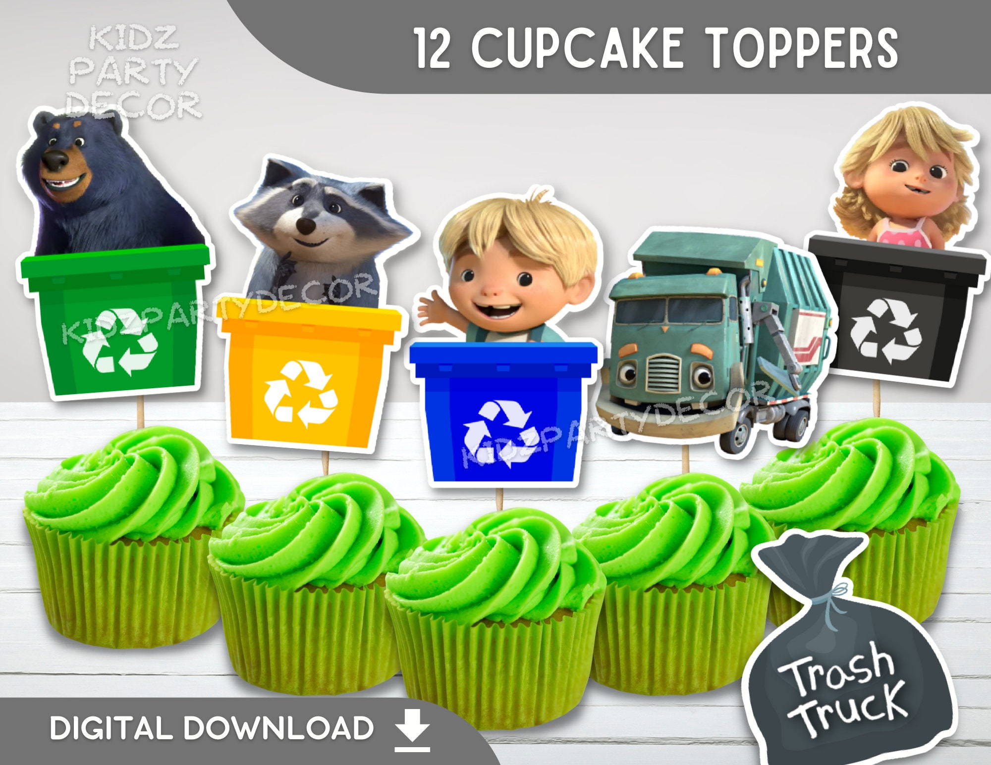 Trash Truck Birthday Topper - Etsy