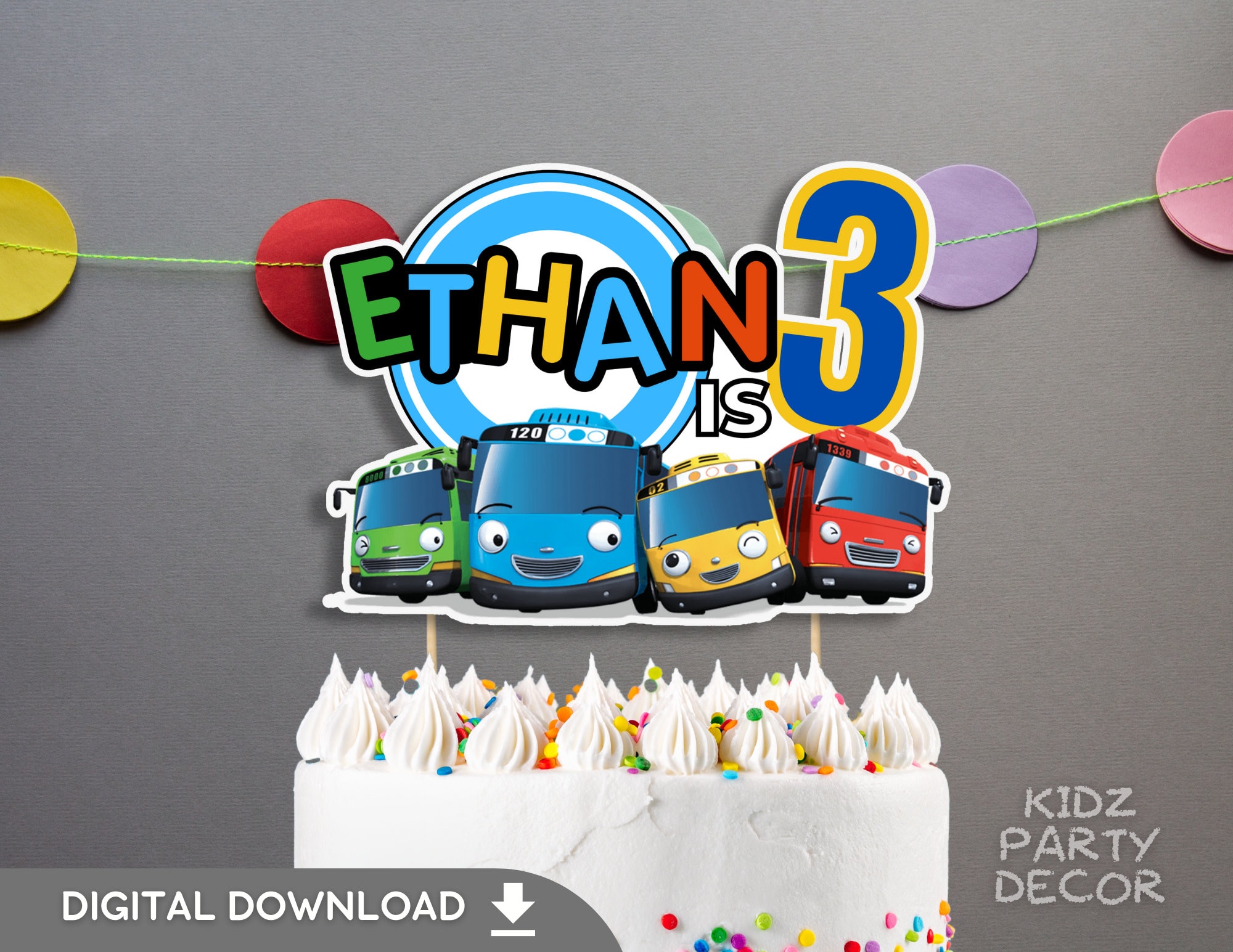 TAYO Personalized Cake Topper Tayo the Little Bus Birthday - Etsy