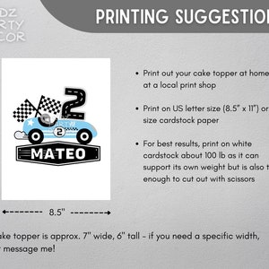 RACE Car Personalized Cake Topper | Two Fast Birthday Decor | Race Car ...