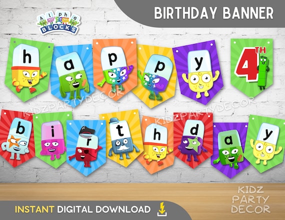 Alphablocks Party Banner Alphablocks Printable Party Banner - Etsy