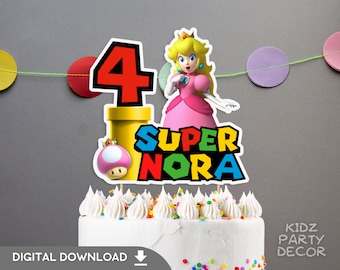 Princess Peach Birthday Party Pack Topper Cake Toppers. - Etsy México