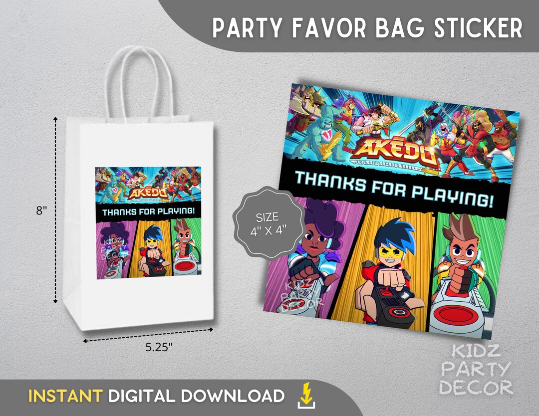 Party Favor Bag Stickers Kids Birthday Party Favor Stickers - Etsy