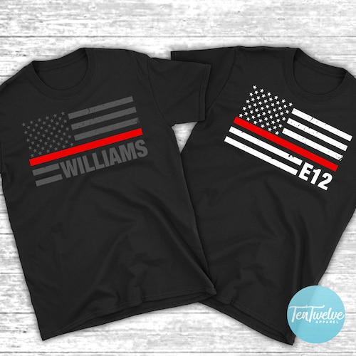 Custom Firefighter Shirt Thin Red Line Flag Firefighter - Etsy