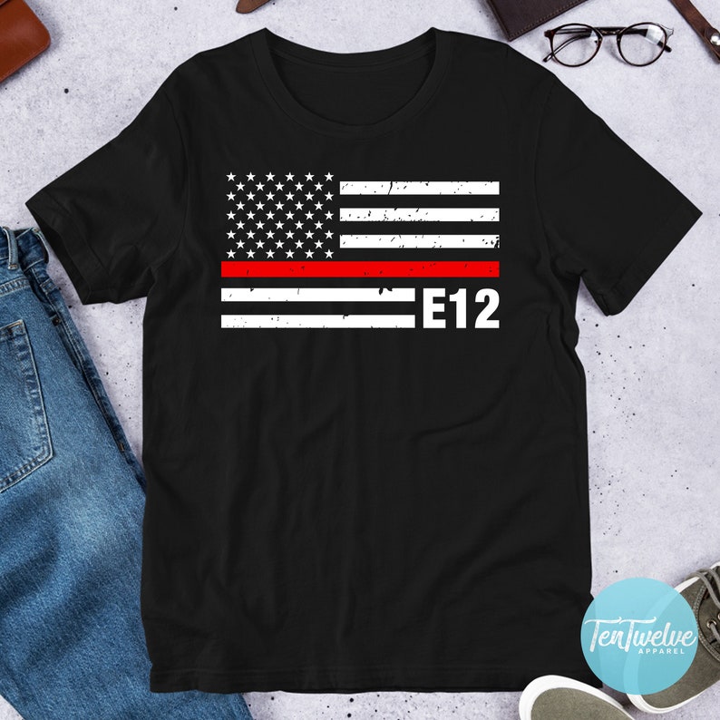 Custom Firefighter Shirt Thin Red Line Flag Firefighter - Etsy