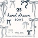 25 Hand Drawn Bow Illustrations Digital Download Bow Line Drawings SVG ...