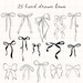 25 Hand Drawn Bow Illustrations - Digital Download | Bow Line Drawings ...