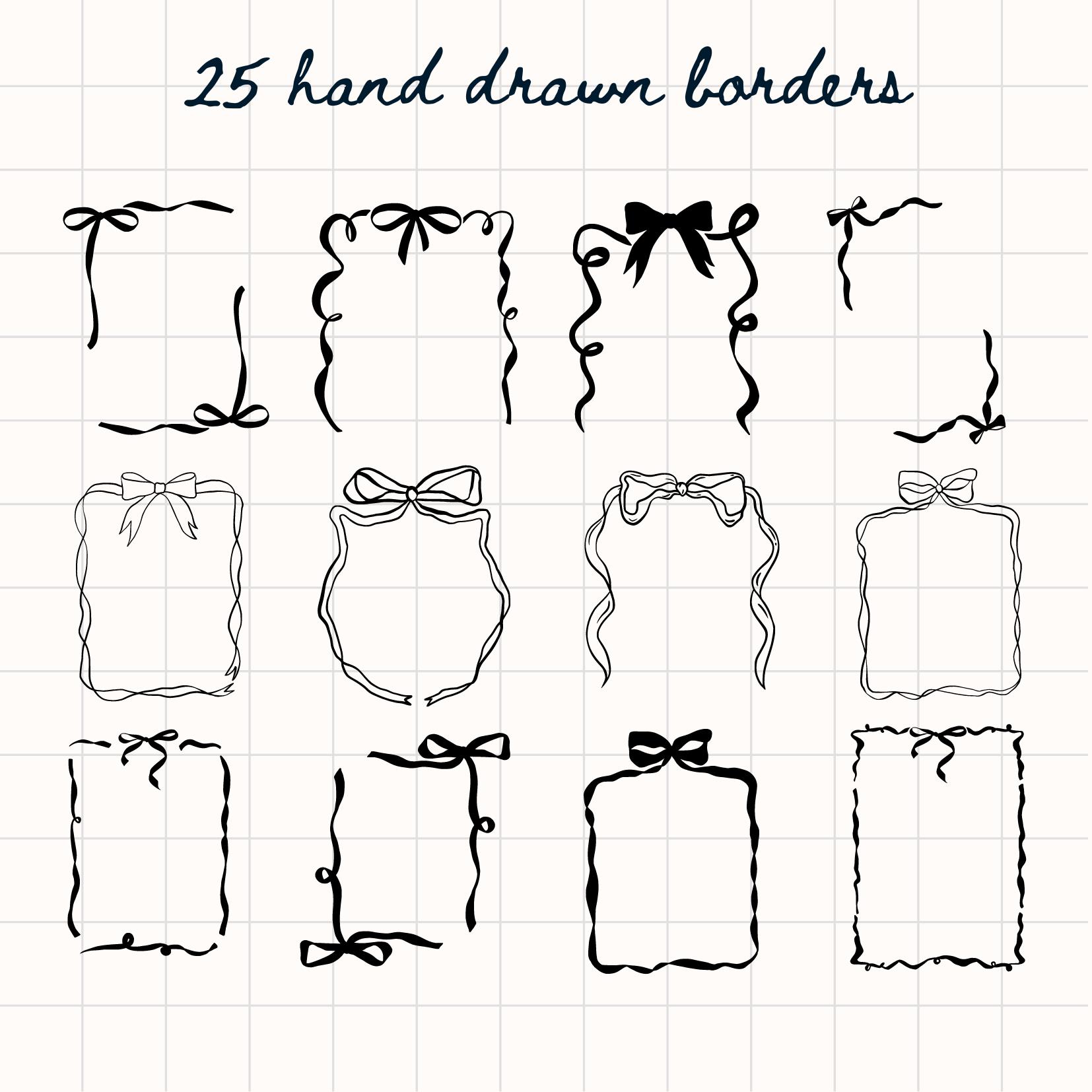 25 Hand Drawn Border Illustrations - Digital Download | Border Line ...