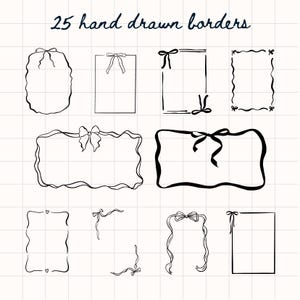 25 Hand Drawn Border Illustrations - Digital Download | Border Line ...