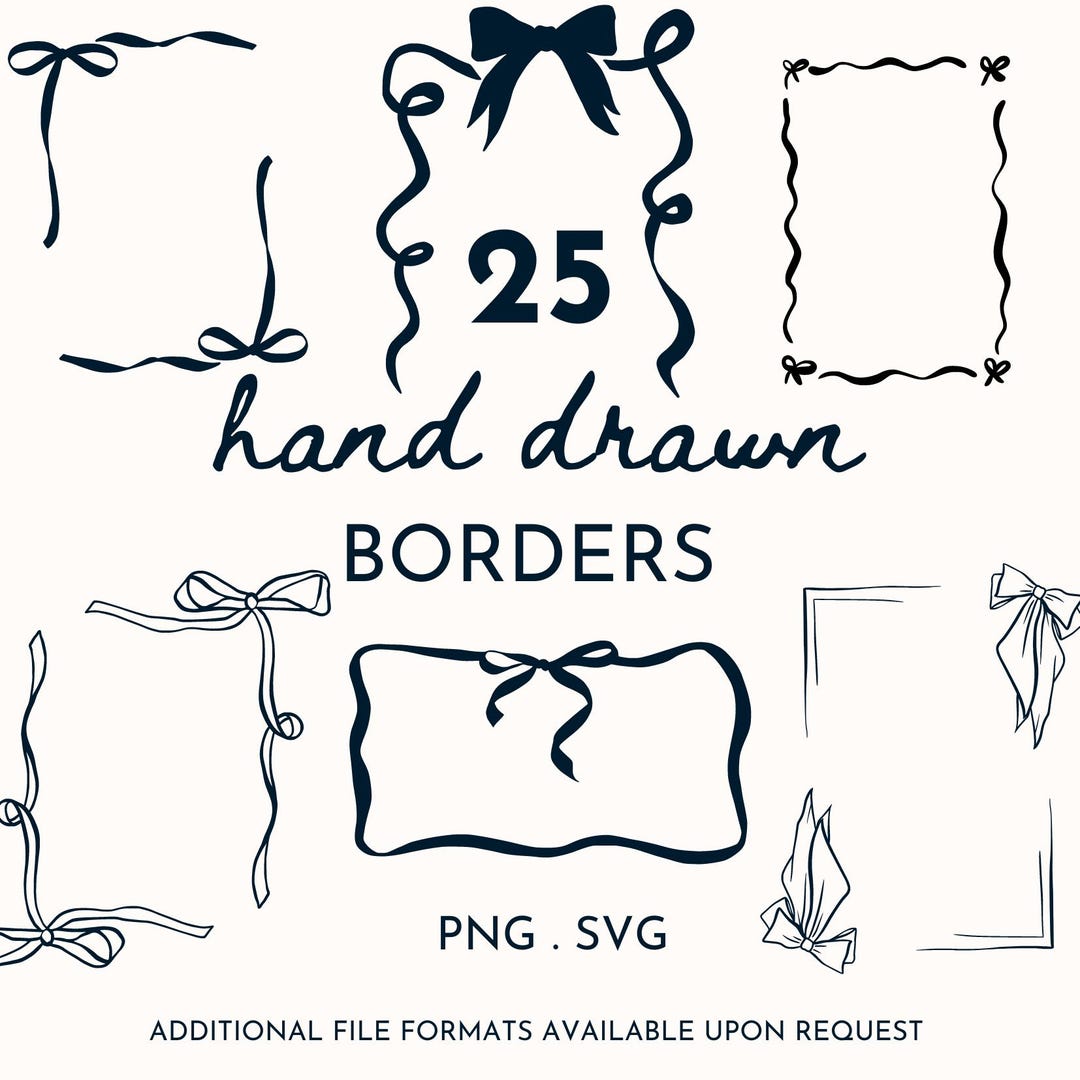 25 Hand Drawn Border Illustrations - SVG PNG Clipart (digital Download ...