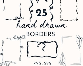 25 Hand Drawn Bow Illustrations Digital Download Bow Line Drawings SVG ...