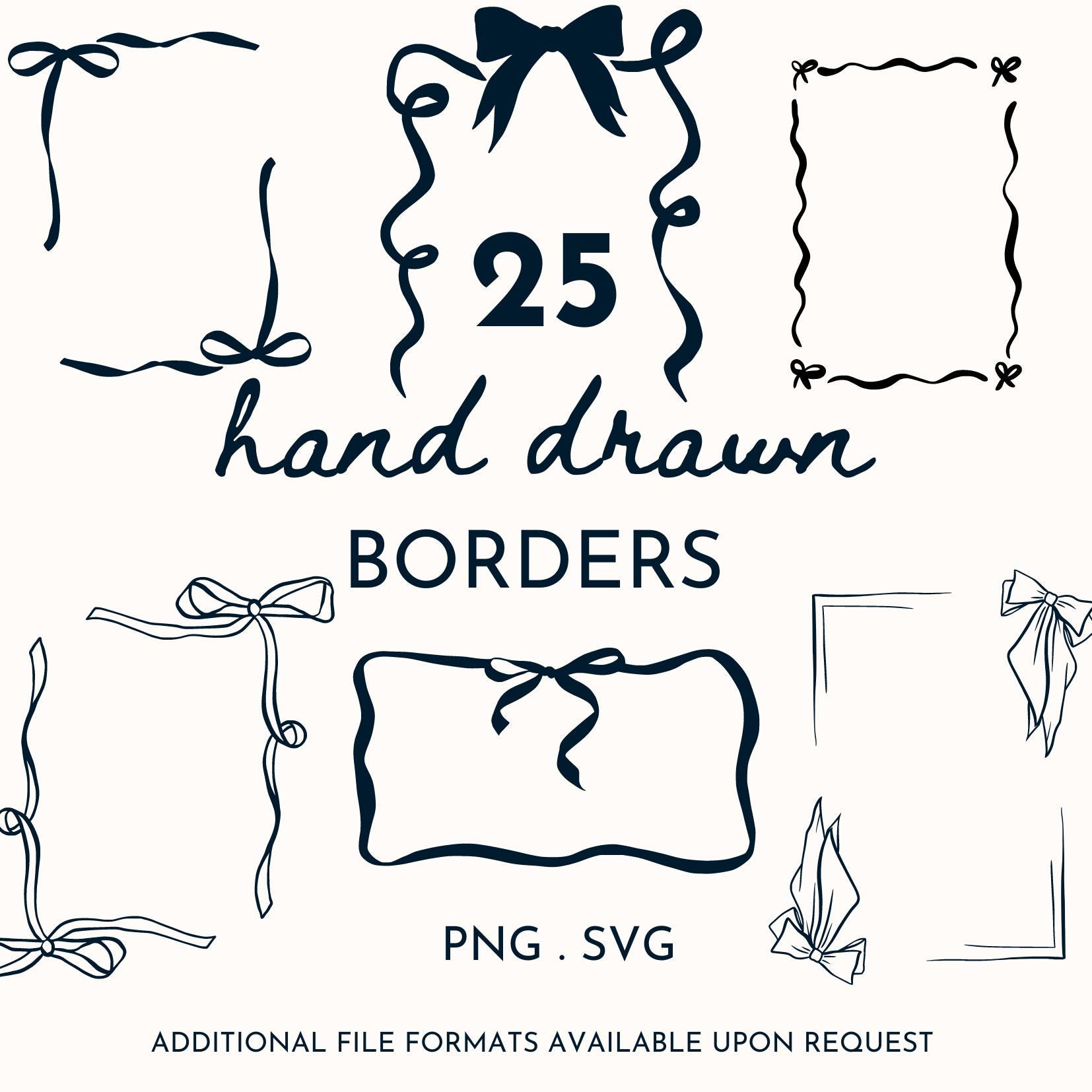 25 Hand Drawn Border Illustrations - Digital Download | Border Line ...