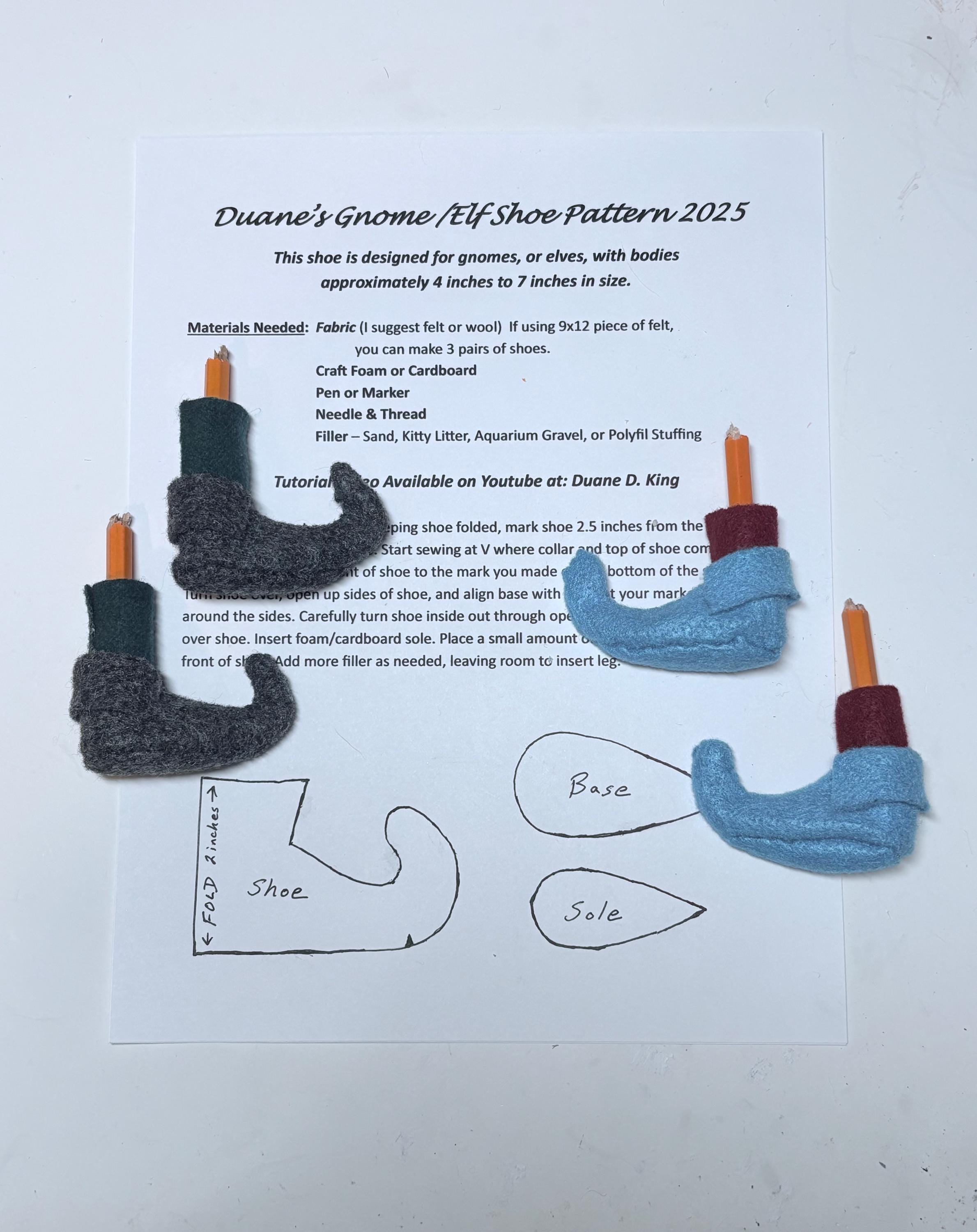 Gnome / Elf Shoe Pattern Digital Download - Etsy