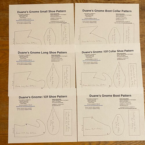 Gnome Shoe Patterns - Etsy