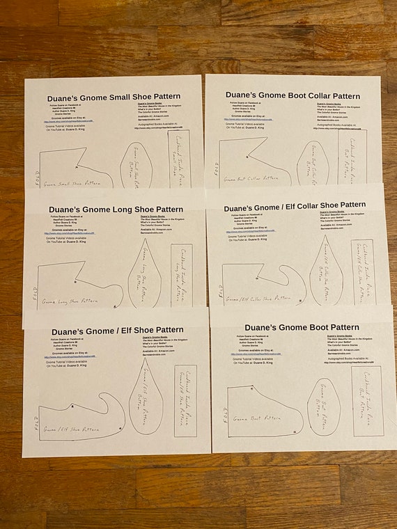Gnome Shoe Patterns - Etsy