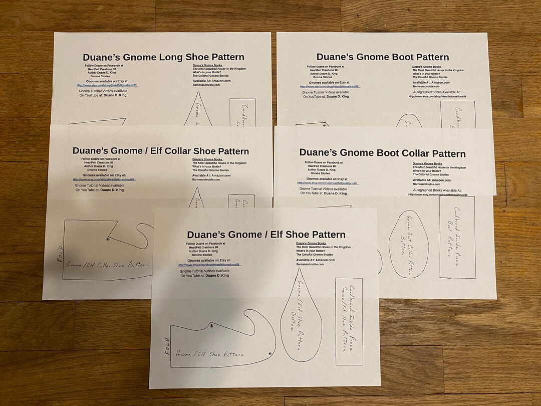 Gnome Shoe Patterns Digital Download - Etsy