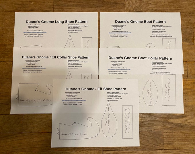 Gnome Shoe Patterns Digital Download - Etsy