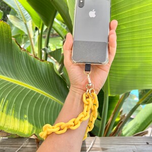 Yellow Wrist Phone Strap Link Chain With Gold or Silver Accessories ...