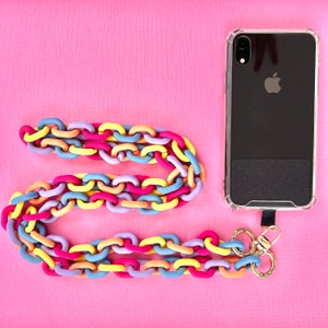 Versatile Gold Link Chain Phone Holder - Wear as Crossbody or Necklace ...