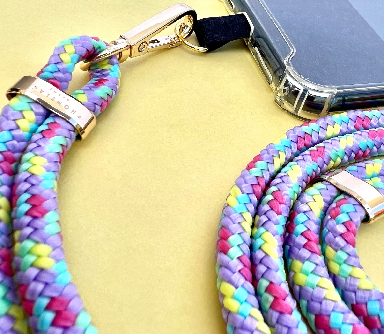 Universal Cell Phone Chain With Carabiner and Patch, Cord Cell Phone ...
