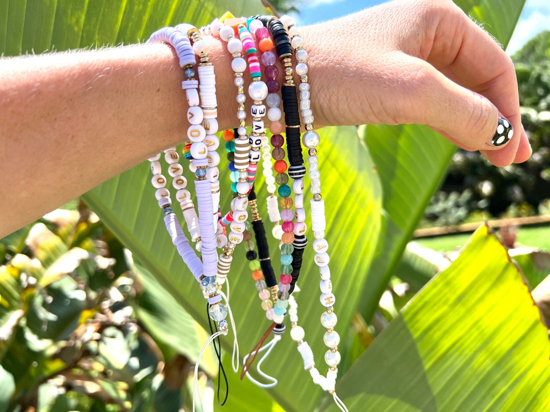 Beaded Phone Strap, Phone Chain, Beaded Phone Charm, Phone String, Y2k ...