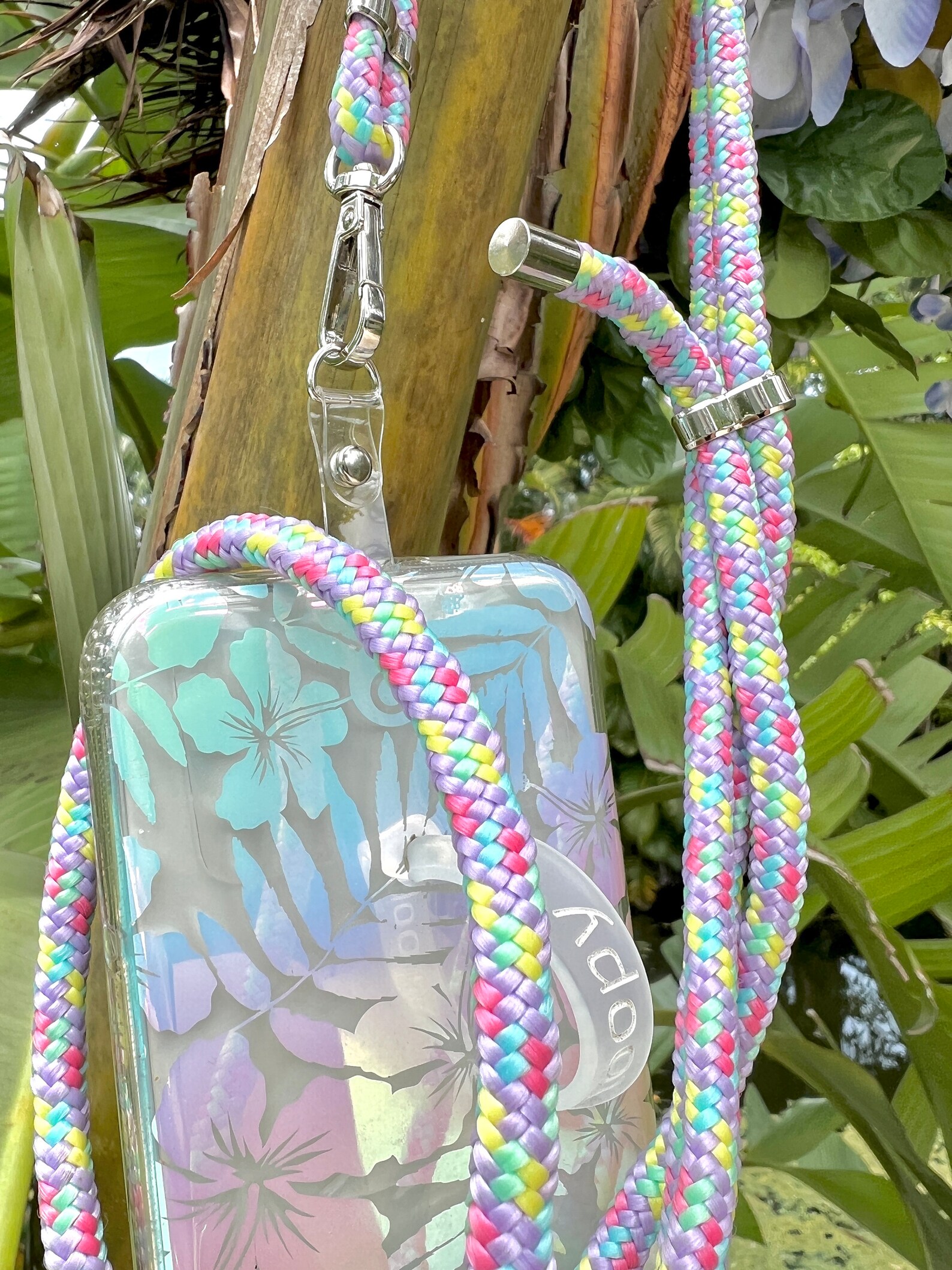 Universal Cell Phone Chain With Carabiner and Patch, Cord Cell Phone ...