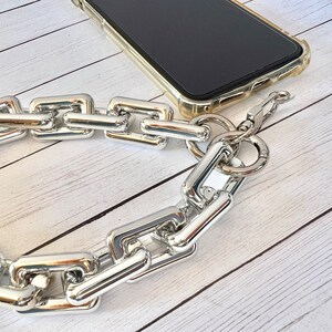 Silver Phone Chain - Wristlet or Crossbody Phone Necklace Link Chain - Etsy