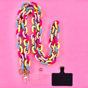 Versatile Gold Link Chain Phone Holder - Wear as Crossbody or Necklace ...