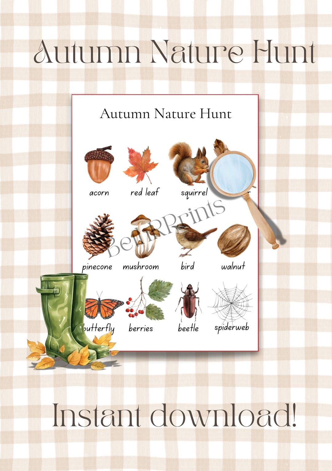 Autumn Nature Hunt, Scavenger Hunt, Outdoor Nature Hunt, Toddler ...