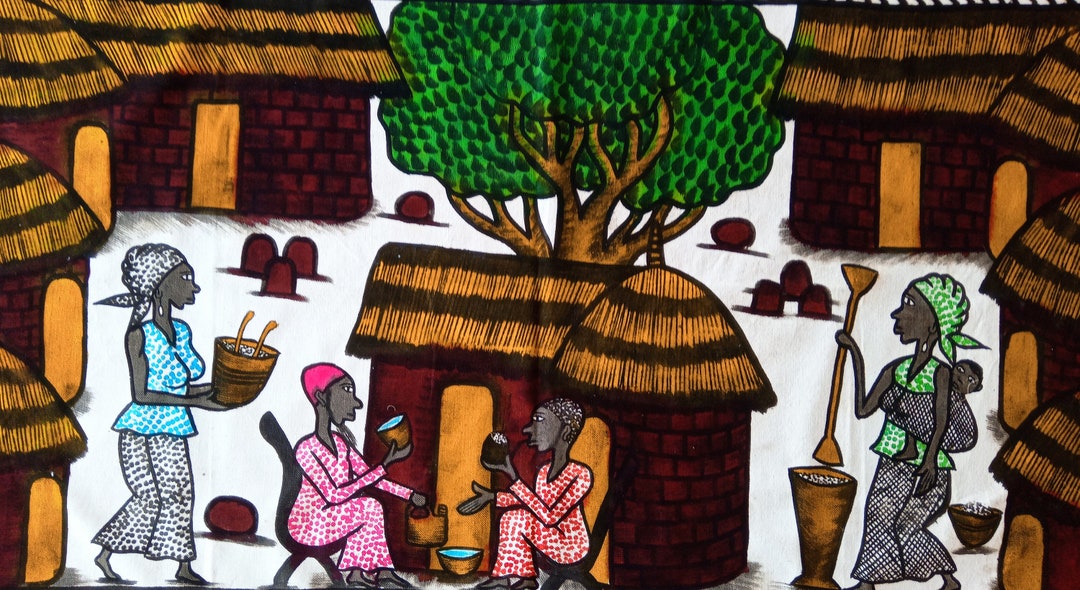 Large Canvas of Korhogo, Ivory Coast, Vintage, Textile, West Africa ...
