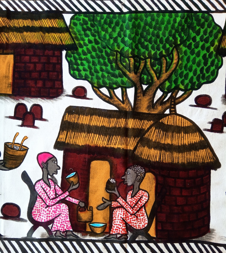 Large Canvas of Korhogo, Ivory Coast, Vintage, Textile, West Africa ...