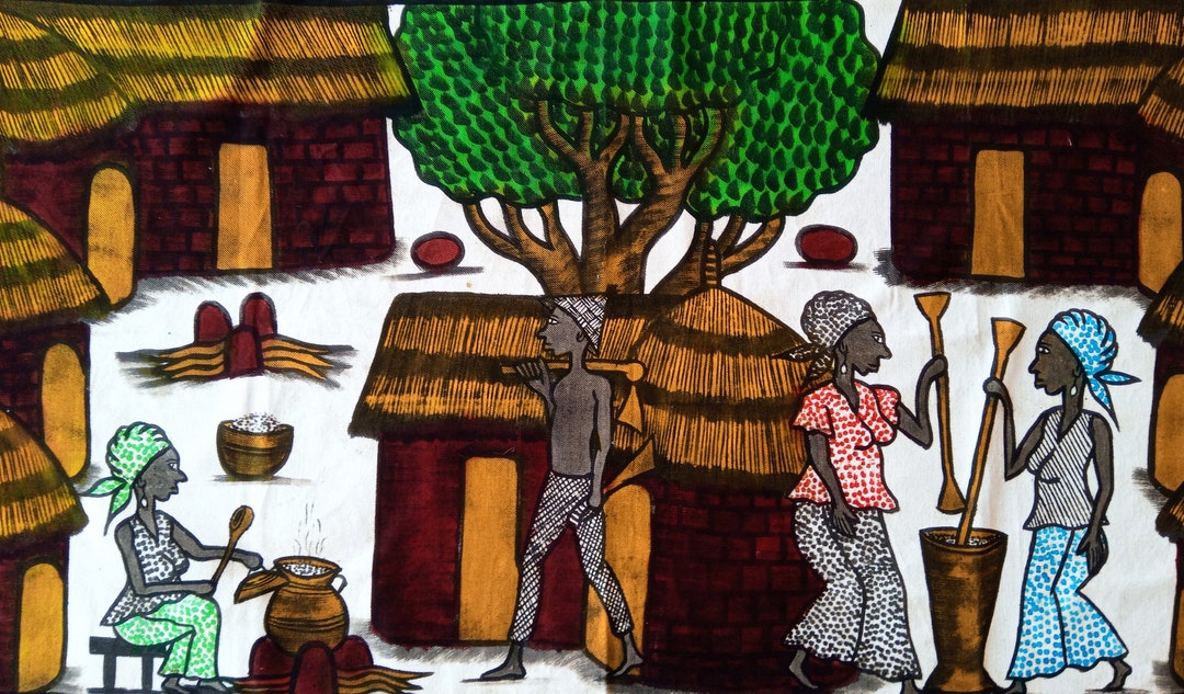 Large Canvas of Korhogo, Ivory Coast, Vintage, Textile, West Africa ...