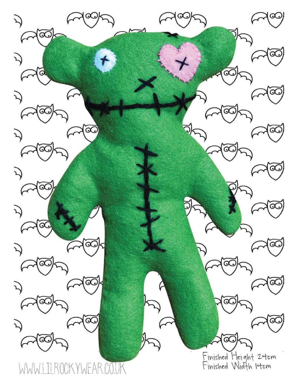 Tedi Rawr Make Your Own Embroidered Felt Halloween Teddy Toy PDF ...