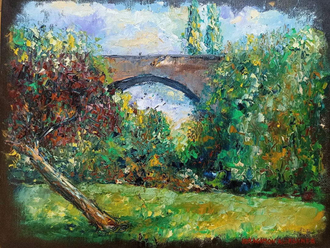 The Railway Bridge - Original Oil Painting - Etsy