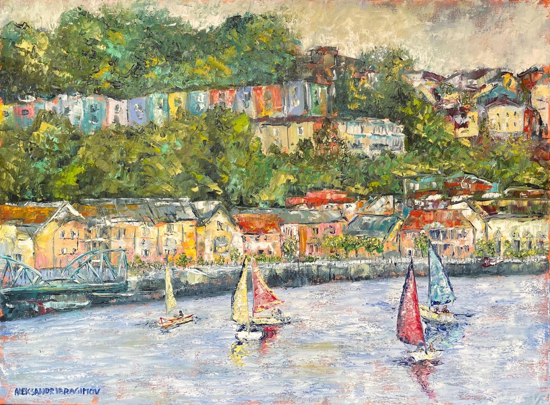 Bristol Harbour - Original Landscape Oil Painting - Etsy