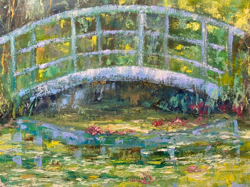 Giverny Blue Bridge 2 - Original Large Impressionist Oil Painting - Etsy